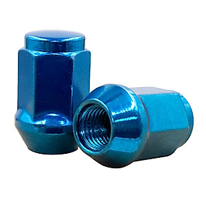 Wheel Accessories Parts Set of 20 1.38in 3/4 Hex Lug Nut Closed End Bulge Acorn (20, M12x1.5, Blue) Aftermarket Lug Nuts, for Toyota, Chevy, Ford