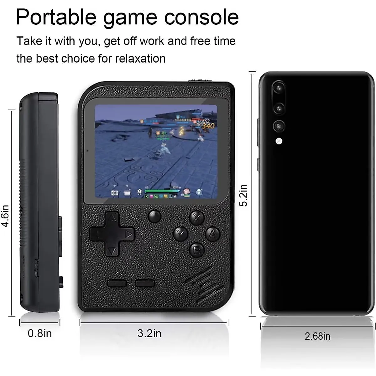 USonline911 Retro Portable Mini Handheld Video Game Console 8-Bit 3.0 Inch Color LCD Game Player Built-in 400 Games Kids Gift Accessories