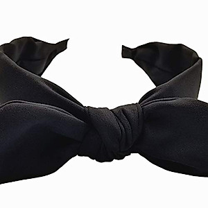 hodooly 1Pcs Knotted Headbands for Women,Turban Headband Wide Headbands Bowknot Hair Band for Women (Black)