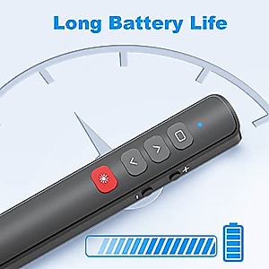 Towlup Presentation Clicker, 2 in 1 USB Type C Powerpoint Clicker with Laser Pointer, Wireless Presentation Remote Slide Clicker for Mac, Computer, Laptop, Smart Board - Battery Operated