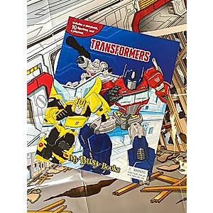 Transformers My Busy Books - Storybook, 10 figurines, playmat
