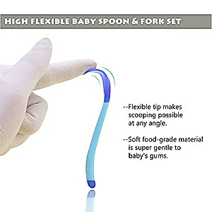 Baby Spoons First Stage Self Feeding 4 6 12 months, 8 Pack Toddler Utensils Spoons and Forks BPA Free, Gum-Friendly Baby Feeding Supplies