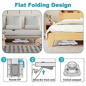 Boyro Baby 4 in 1 Baby Walker, Baby Walkers for Boys and Girls, Foldable Activity Walker with Adjustable Height, Music, Detachable Trampoline Mat, High Back Padded Seat