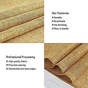 B-COOL 𝗕𝘂𝗿𝗹𝗮𝗽 𝗧𝗮𝗯𝗹𝗲 𝗥𝘂𝗻𝗻𝗲𝗿 2 Pieces 13x108 Inch Dining Table Runner Dresser Cover for Farmhouse Jute Table Runner Fabric Wedding Party Fall Decorations Khaki