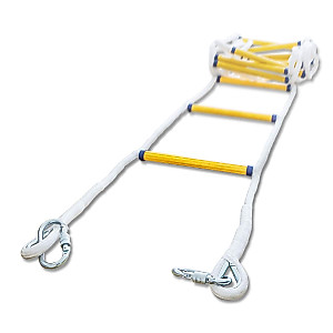 ANDGOO Emergency Fire Escape Rope Ladder 2 Story Homes 16 Feet Flame Resistant Fire Safety Ladders with Carabines | Weight Capacity up to 2500 Pounds | Portable and Reusable