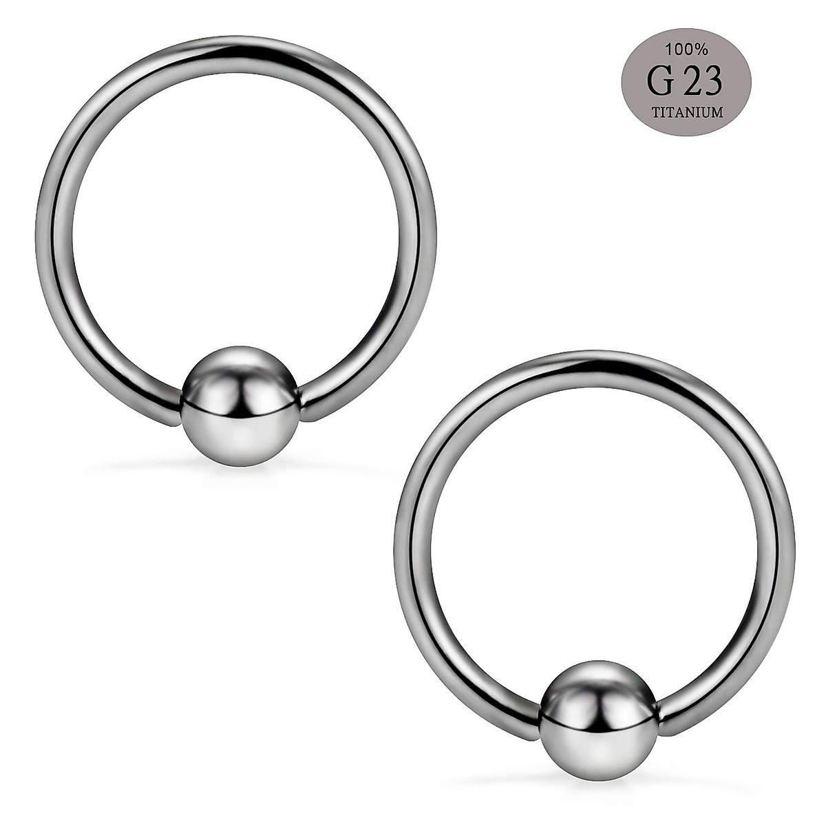 SCERRING 8PCS 14G G23 Titanium Captive Bead Ring Nose Rings Hoop Helix Daith Cartilage Tragus Earrings Nipple Eyebrow Body Piercing 10mm 12mm 14mm 16mm