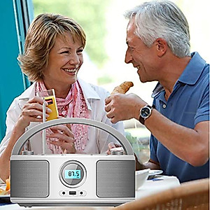 CD Radio Portable CD Player Boombox with Bluetooth,FM Radio, USB Input and 3.5mm AUX Headphone Jack,CD-R/CD-RW/MP3/WMA Playback,AC/Battery Powered(WTB-791)