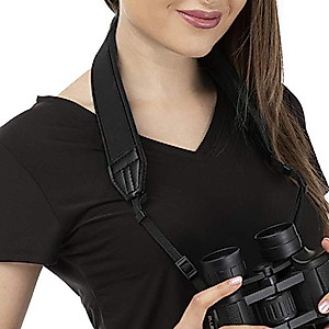 BlueCabi Neoprene Neck Shoulder Strap for Cameras and Binoculars - Comfortable Adjustable Fit for Men and Women with Anti Slip Material - Lightweight Design for Binocular Telescopes, and Rangefinders