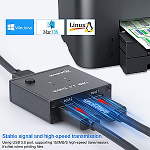 USB 3.0 Switch Selector, 2 in 1 Out USB Switcher for 2 Computers Share 1 USB Devices, Mouse, Keyboard, Scanner, Printer, Etc
