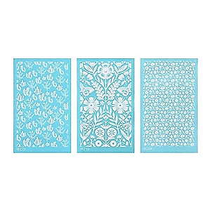 Silk Screen Stencils, Exercise Hands on Skills Polyester Develop Imagination Polymer Clay Silkscreen Print Kit Reusable for Jewelry Clay Earrings Decoration (208, 210, 223)