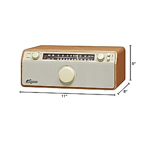 Sangean WR-12 AM/FM/Aux-in Stereo Analog Wooden Cabinet Radio (Walnut)