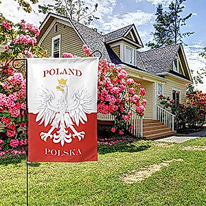 Polish Flag Poland Polska Garden Flag Yard House Flags 12x18 Inch, Double Sided Seasonal Holiday Flag Vertical Large Sign Banner for Porch Farmhouse Home Outdoor Decoration, White