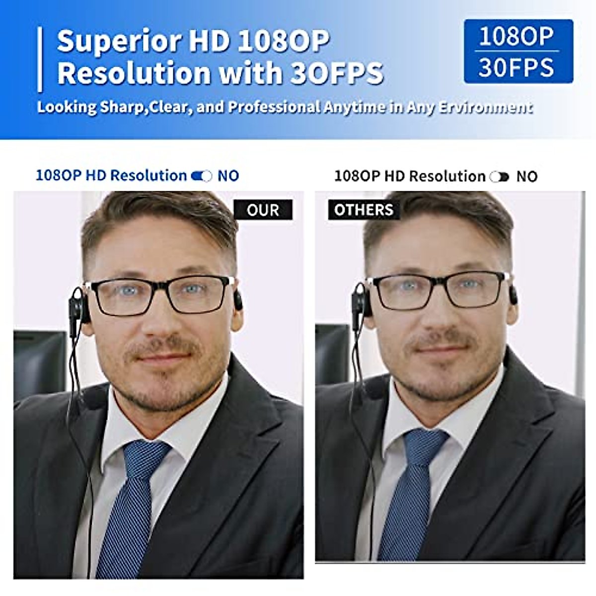 Webcam with Microphone, No Distortion Privacy Cover 1080P USB Camera Plug Play Mic Full Ultra HD Web Camera Video Cam Calling Conferencing Streaming for PC/Desktop/Computer/Mac/Laptop/MacBook
