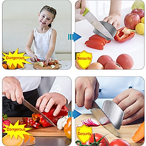 AFENGAU 2 PCs Finger Protector for Cutting Food - Stainless Steel Finger Guard for Cutting Kitchen Tool Avoid Hurting When Slicing and Dicing for Food Chopping Cutting Knife Cutting
