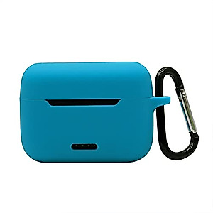 2 Pack Soft Rubber Silicone Protective Case Cover Compatible with TOZO NC2 Earbuds, Protective Skin Sleeve with Keychain (Light Blue+Light Green)