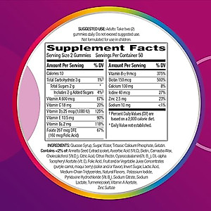 Centrum MultiGummies Gummy Multivitamin for Women, Multivitamin/Multimineral Supplement with Vitamin D3, B Vitamins and Antioxidants, Assorted Fruit Flavor - 170 Count