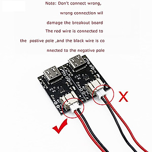 Treedix 2pcs Type C USB LiPo Battery Charger Board with Battery Protection JST Socket with LED Indicator Charging Rate Adjustable Automatic Power-Down