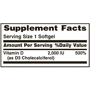 Nature's Bounty, D 2000 Iu Softgels, 150 Count
