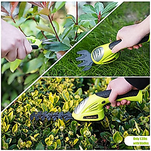 Leisch Life Cordless Grass Shear & Shrubbery Trimmer - 2 in 1 Handheld Hedge Trimmer Electric Grass Trimmer Hedge Shears w/Pruning Scissor Rechargeable Lithium-Ion Battery and Charger Included