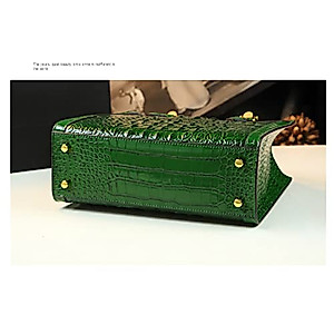 DDQYYSPP Crocodile Pattern Leather Women's Bag Bamboo Top-Handle Satchel Handbags Portable Tote Bag Shoulder Messenger Bags