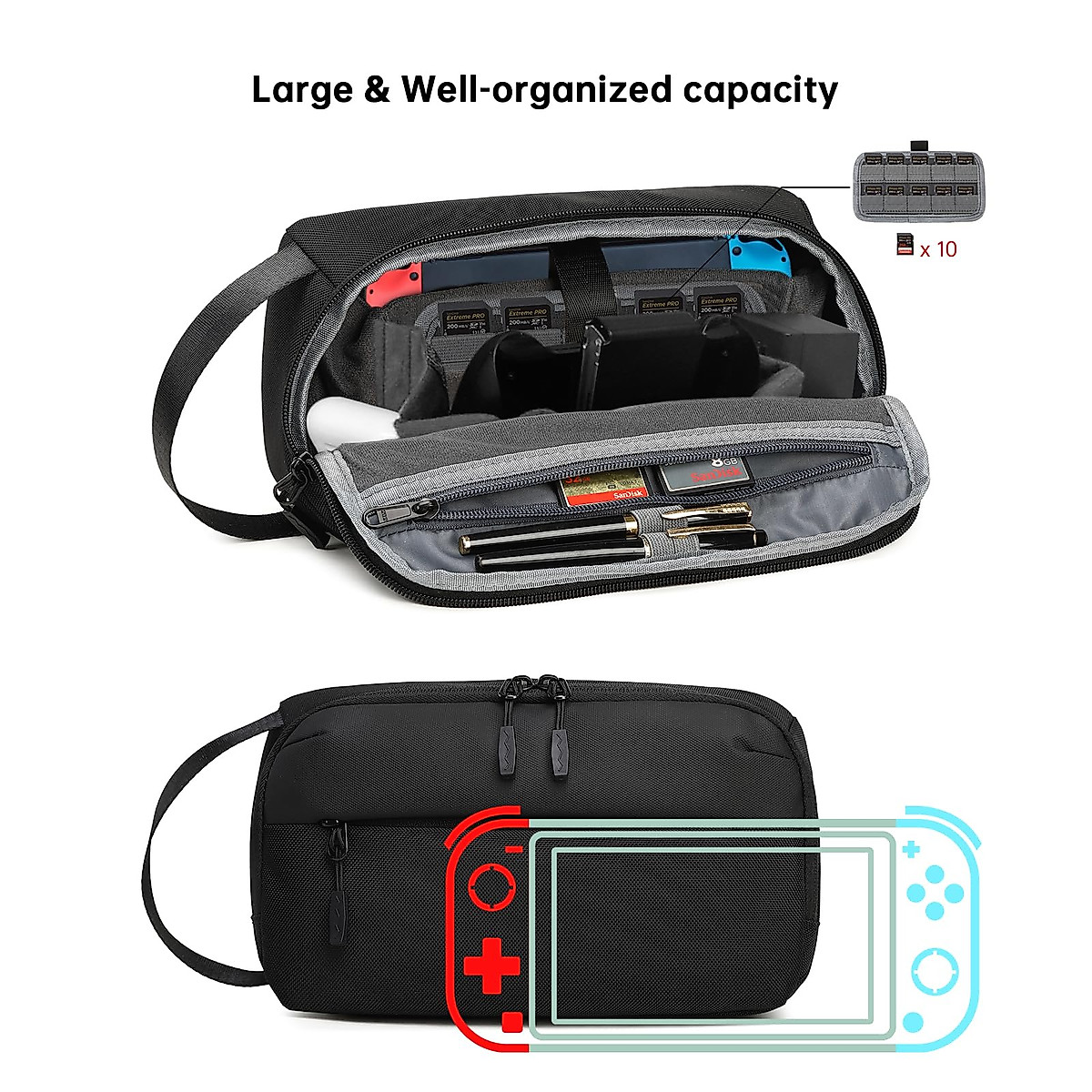 Harlang Camera Sling Bag Small DSLR Sling Pack Photography Shoulder Backpack for DJI Drone SLR Mirrorless Cameras Crossbody Handbag Bag Black