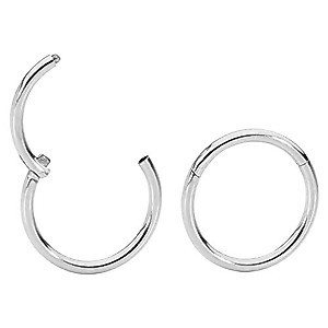 365 SLEEPERS 2PCS 18G 6mm - 13mm Surgical Steel 18G Hinged Hoop Segment Septum Cartilage Helix Tragus Nose Ring Unisex Sleeper Earrings