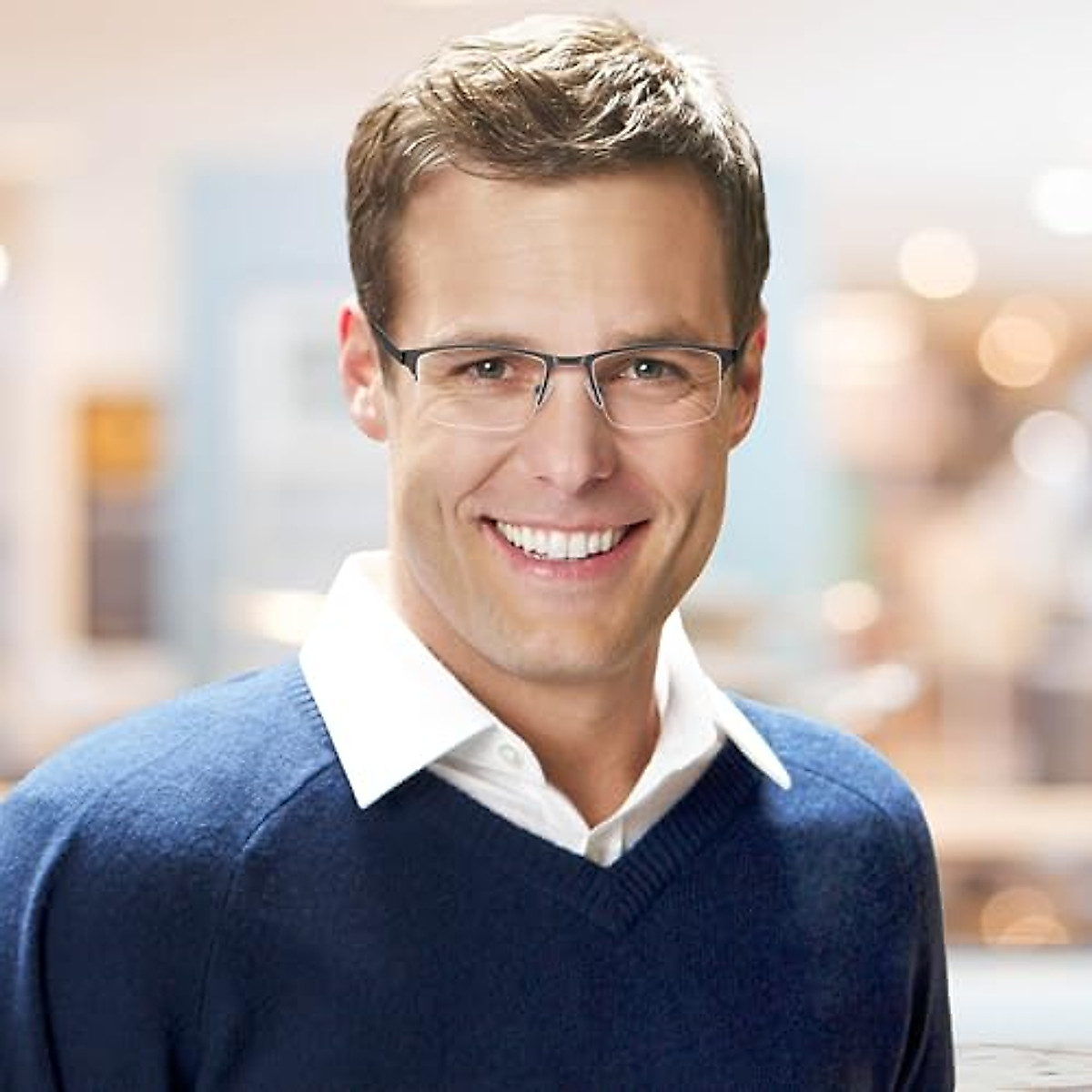 EYECEDAR 5-Pack Reading Glasses Men Metal Half Frame Spring Hinges Rectangular Style Mens Readers 2.50