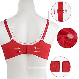IVITA Mastectomy Bra Post Surgery Pocket Bra Silicone Breast Forms Prosthesis Fake Boobs Crossdressers Transgender Red