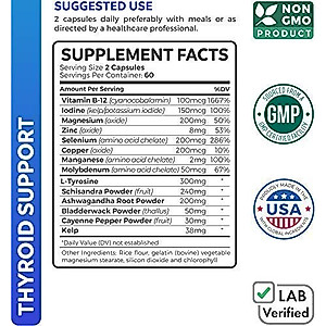 Bundle of Thyroid Support & Adrenal Support - Complete Balance Bundle Thyroid Support with Iodine Improve Your Energy and Adrenal Support & Cortisol Manager (Non-GMO) Powerful Adrenal Health Support