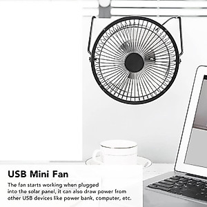 DC5V 2.5w Solar Panel Fans Kit, Portable Solar Panel Powered Cooling Fan Solar Fan for Outdoor Greenhouse Travelling RV
