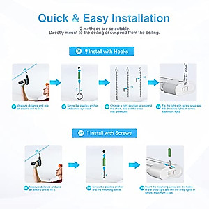 Ensenior 6 Pack Linkable LED Utility Shop Light, 4 FT 4400lm, 36W Equivalent 280W, 5000K Daylight, 48 Inch Integrated Fixture for Garage&Workbench, Surface or Hanging Mount, White, ETL Certified