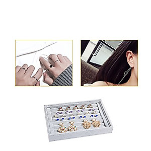 Yosoo Jewelry Ring Earrings Display Box Cufflinks Storage Tray Case Holder Organizer (Black) Jewelry Ring Insert Jewelry Box Ring Holder Inserts