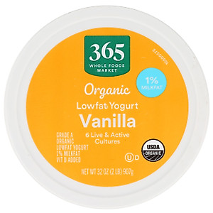 365 by Whole Foods Market, Yogurt Vanilla Low Fat Organic, 32 Ounce