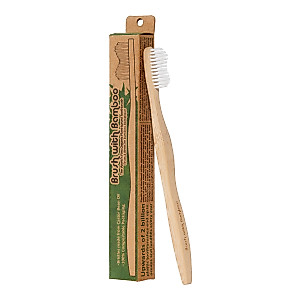 Brush with Bamboo Bamboo Toothbrush Adult/Kid Mixed Family 4-Pack