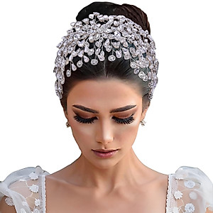 GAODESI Wedding Headband Bridal Hair Pieces Rhinestone Hair Accessories for Brides