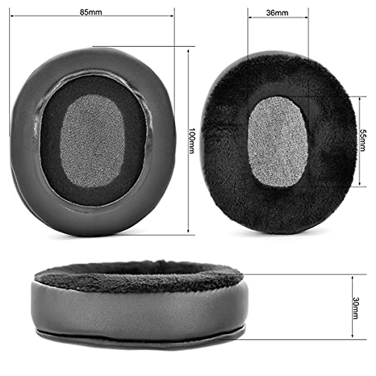 M50x Thicker Upgrade Quality Earpads - defean Replacement Ear Cushion Velour and Protein Pu Earpads Compatible with ATH-M50x M50 M40 M40FS / Arctis 7 / Arctis 5 / Arctis Pro/MDR-7506 V6 Headphone