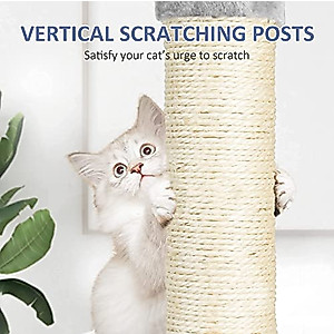 JOYO Cat Tree for Indoor Cats, 65.5 Inches Multi-Level Cat Tower Cat Tree with Hammock, Scratching Posts, Top Perch, Ladder, Cat Activity Tree Cat Condo with Toys, Cat Climbing Tower for Kitten Play