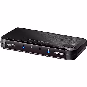 Insignia™ - 3-Port HDMI Switch with 4K and HDR Pass-Through - Black