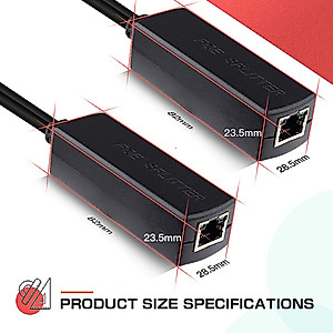 Active PoE Splitter - Power Over ethernet Splitter Adapter, 48V to 12V, IEEE 802.3af Compliant, 10/100Mbps PoE Splitter for Surveillance Camera, WAP and VoIP Phone, up to 100m, 2 Pack