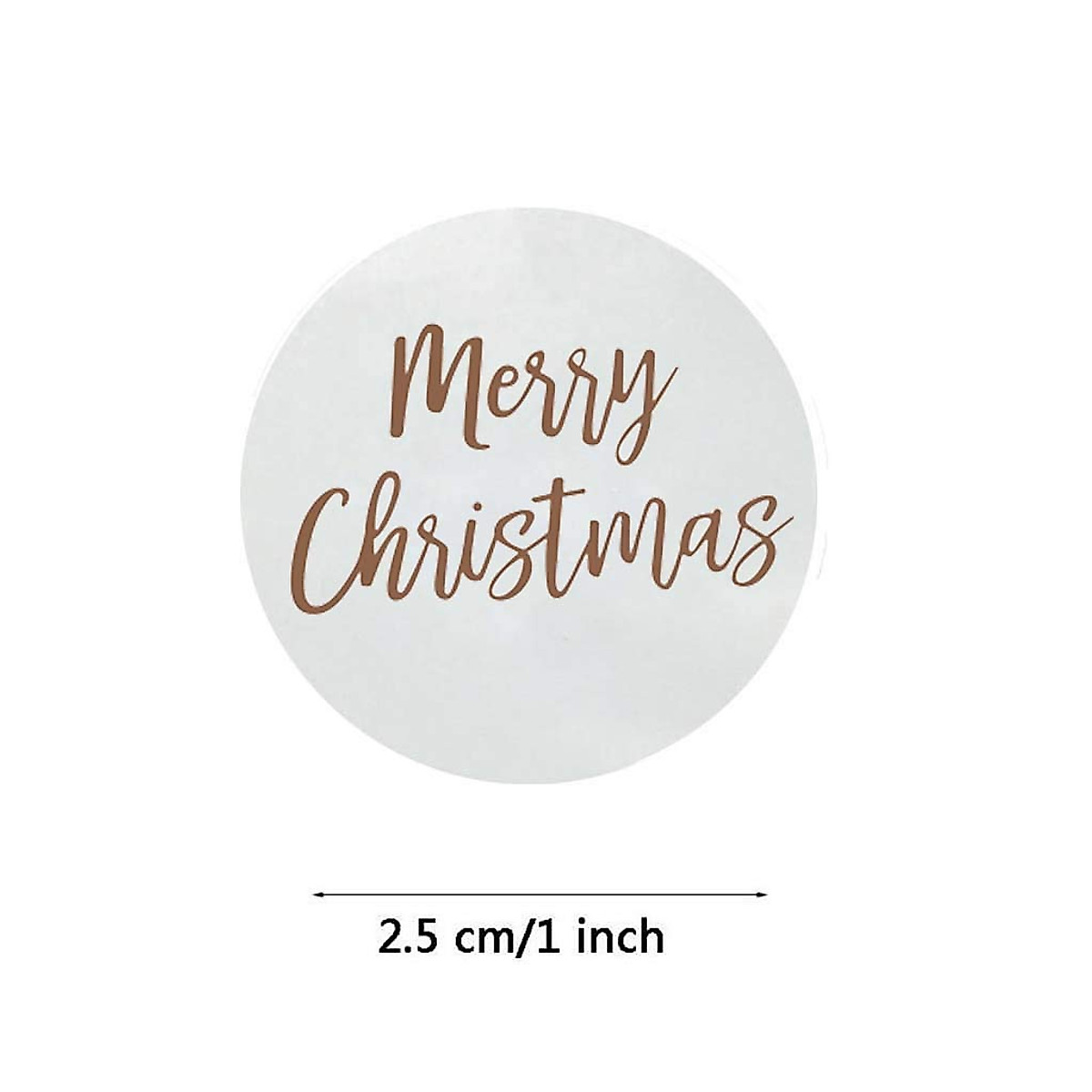 HUGUWEDING Transparent Gold Foil Merry Christmas Stickers Seal Label, 500pcs/roll Round, for Stamp Envelopes Cards Invitations Gift Packages, Scrapbooking Gift Packaging Seal Labels