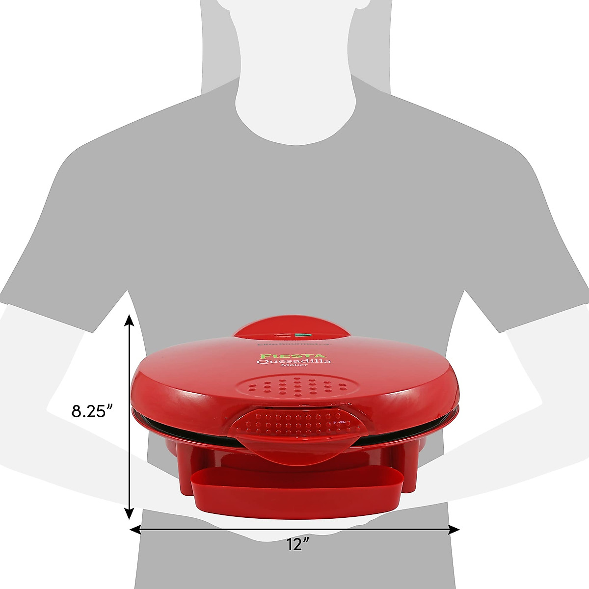 Elite Gourmet EQD-118# Non-Stick Electric, Mexican Taco Tuesday Quesadilla Maker, Easy-Slice 6-Wedge, Grilled Cheese (Red)