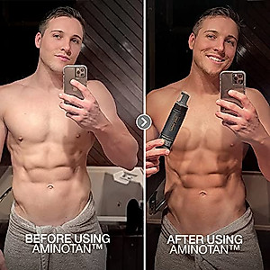 MAN TAN Sunless Tanner Starter Pack For Men | AMINOTAN - The Best Clear Self Tan Mousse For Men Works With Hair + Sweat Proof (Mitt & Bottle) - 6.7fl