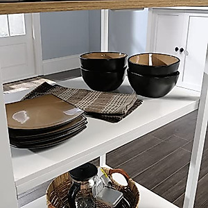 Sauder Miscellaneous Storage Kitchen Island, L: 31.50" x W: 32.88" x H: 36.00", White Finish