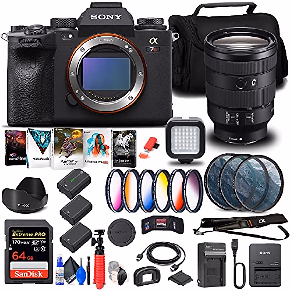 Sony Alpha a7R IIIA Mirrorless Digital Camera (Body Only) (ILCE7RM3A/B) + Sony FE 24-105mm f/4 Lens + 64GB Memory Card + Corel Photo Software + Case + 2 x NP-FZ100 Compatible Battery + More (Renewed)