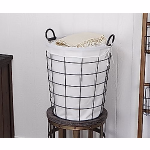 Cheung's 16S005 Lined Metal Wire Basket with Handles, Black
