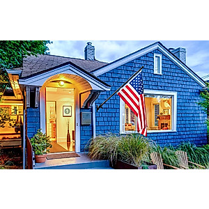 Barcetine American Flag Poles for Outside House - 5ft Tangle Free Flag Pole for House with Holder Bracket,Residential Flagpole Kit for Outdoor Porch Garage Boat Truck - Black