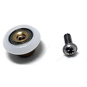 Bioristar Shower Door Rollers Replacement 3/4 Bathroom Pan Glass Sliding Door Pulleys Sliding Door Rollers Replacement Shower Door Hardware Installation Kit 4PCS 19mm