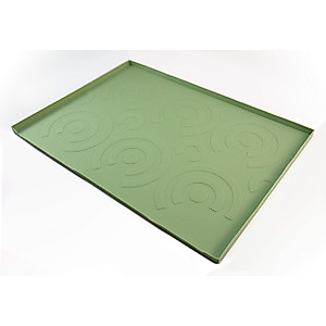 Kaze Silicone Under Sink Mat - Kitchen Cabinet Containment Mat for Bathroom Sink Drip Tray Liner Water Leak Protection (33 inch width cabinet, Jade)