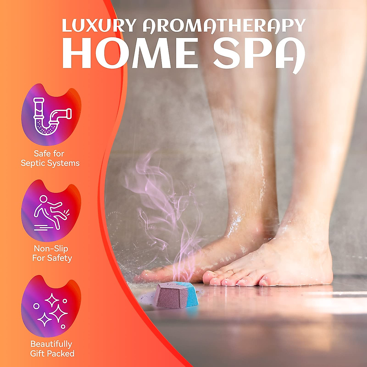 Shower Steamers, Aofmee Shower Bombs 8 PCS Shower Steamer Aromatherapy, Shower Tablets with Essential Oil, Shower Fizzies Bath Bombs, Valentines Birthday Mothers Day Christmas Gifts for Women Mom Wife