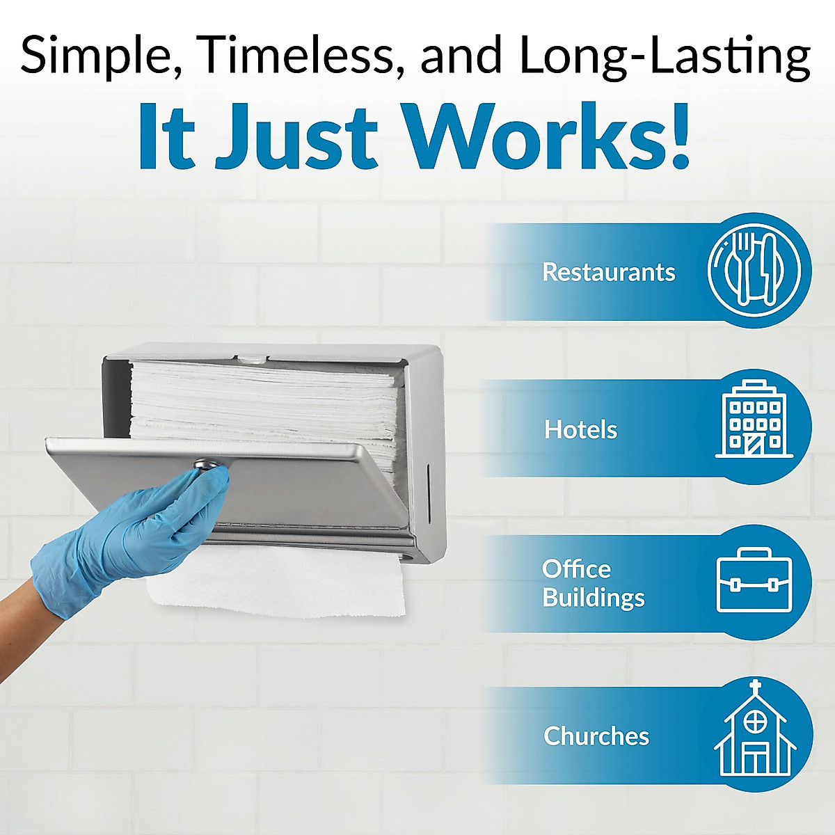 Bobrick B-2621 10.75 in. x 4 in. x 7.13 in. Surface-Mounted Paper Towel Dispenser - Stainless Steel